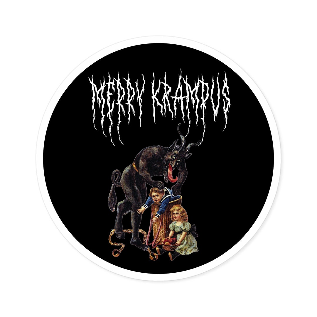 Death Metal Krampus Car Sticker/ Merry Krampus Round Stickers ...