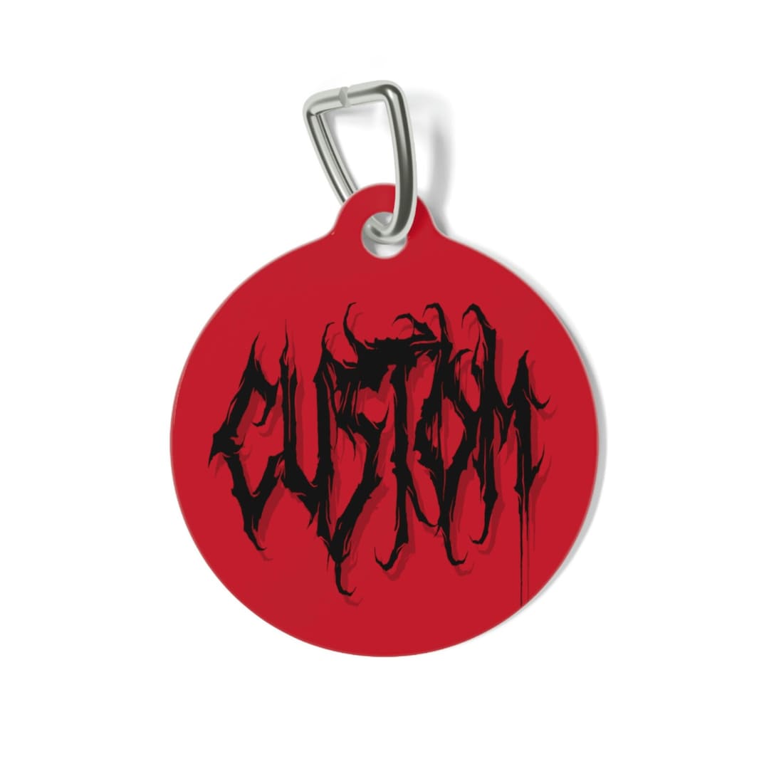 Custom Heavy Metal Pet Tag/ Personalized Death Metal Pet Tag - Etsy