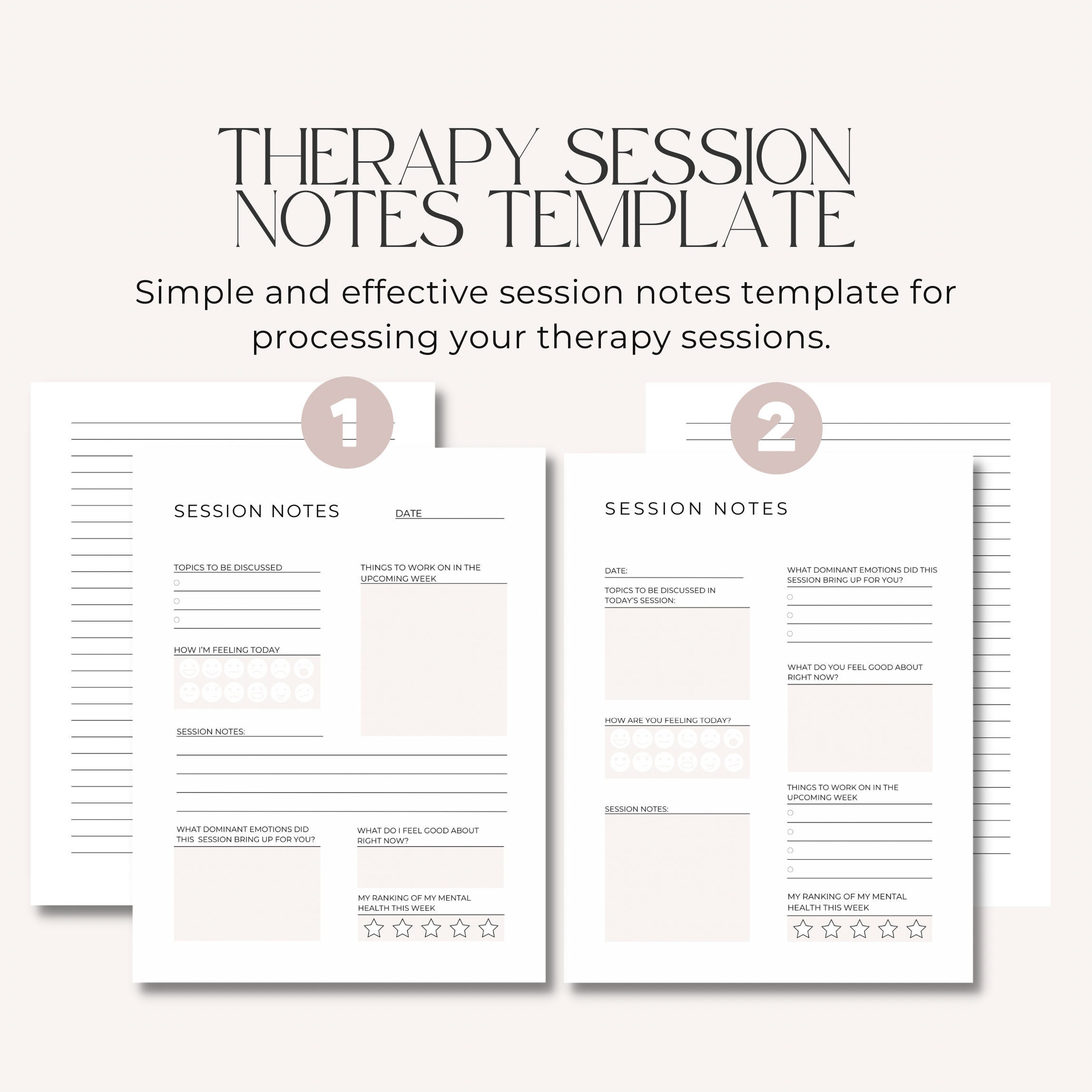 Therapy Session Notes Template Printable Therapy Session - Etsy Canada