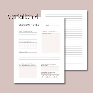 Therapy Session Notes Template Printable Therapy Session Log Template ...