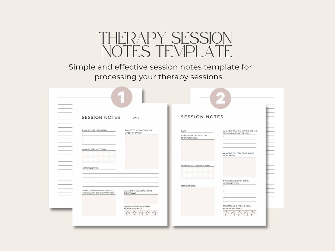 Therapy Session Notes Template Printable Therapy Session - Etsy