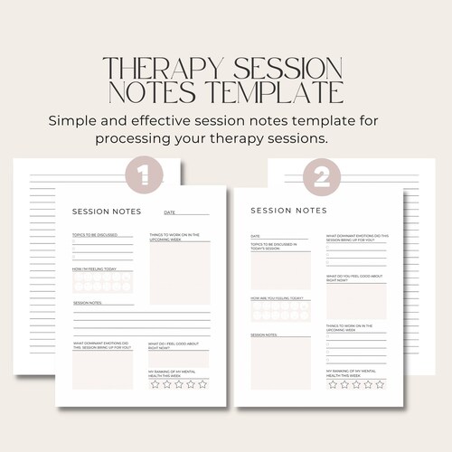Therapy Session Notes Template Printable Therapy Session - Etsy