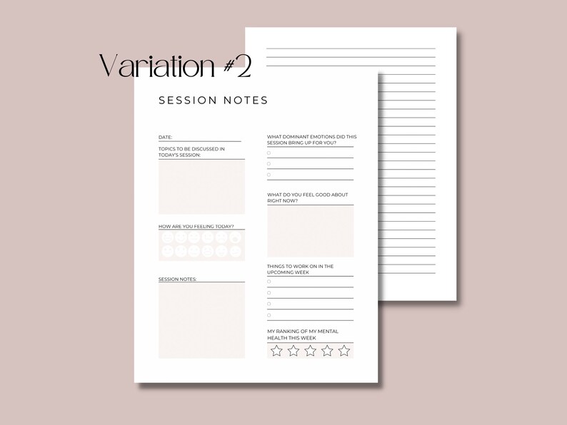 Therapy Session Notes Template Printable Therapy Session - Etsy