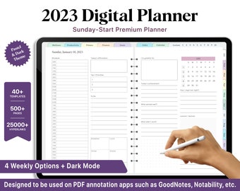 Dark Mode Weekly Planner - Etsy