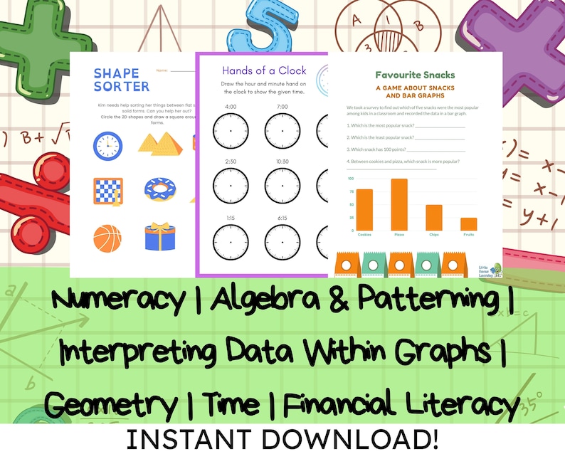 GRADE 1 MATH Workbook, 75 Math Worksheets 1st Grade Math Printable ...