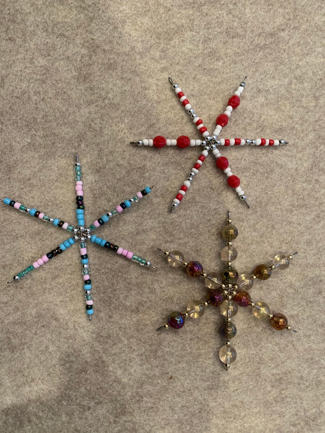 Beaded Christmas Star Ornament - Etsy