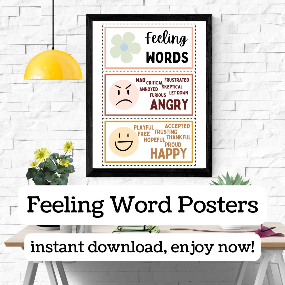 Feeling Words Poster, Feelings Wheel, Emotional Intelligence, Social ...