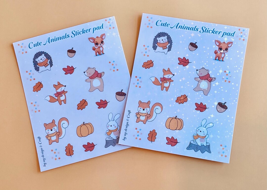 Cute Fall Animals Sticker Sheet Fall Stickers Waterproof Journal ...