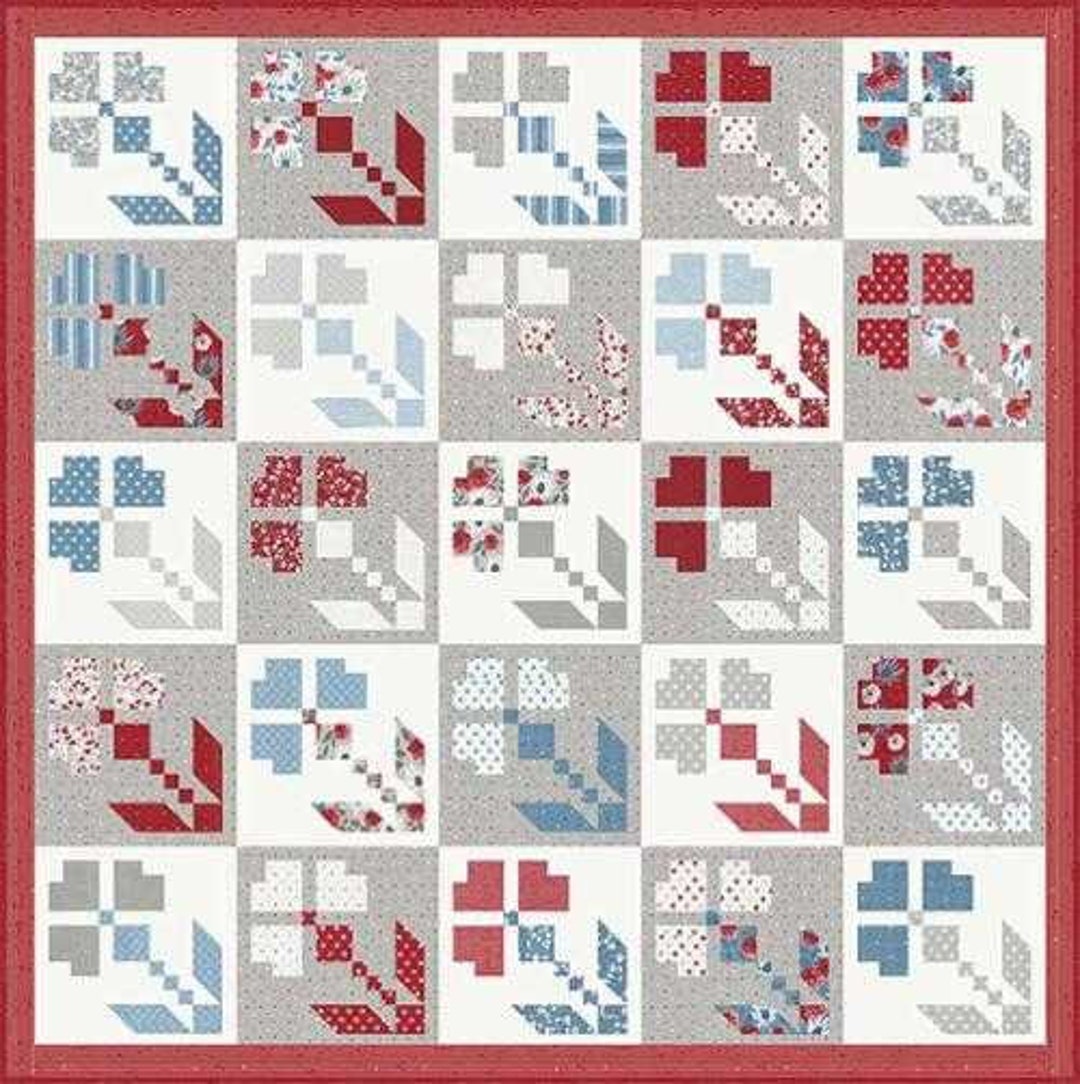 Red, White, & Bloom Quilt Pattern - Etsy