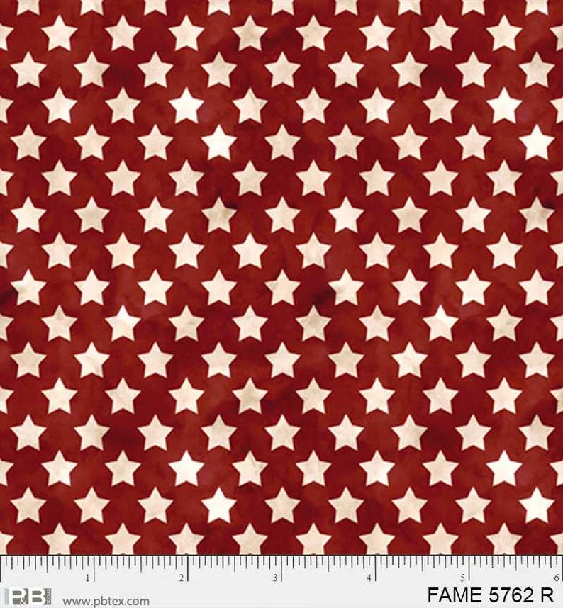 Farmhouse Americana: RED SET STARS Fabric (1/2 Yd) - Etsy