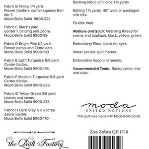 Zoe the Zebra Quilt Pattern - Etsy