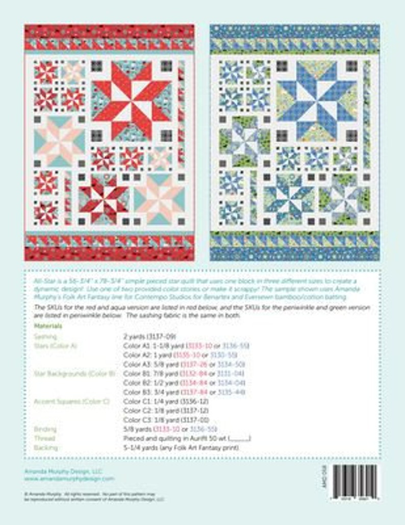 ALL-STAR Quilt Pattern by Amanda Murphy - Etsy