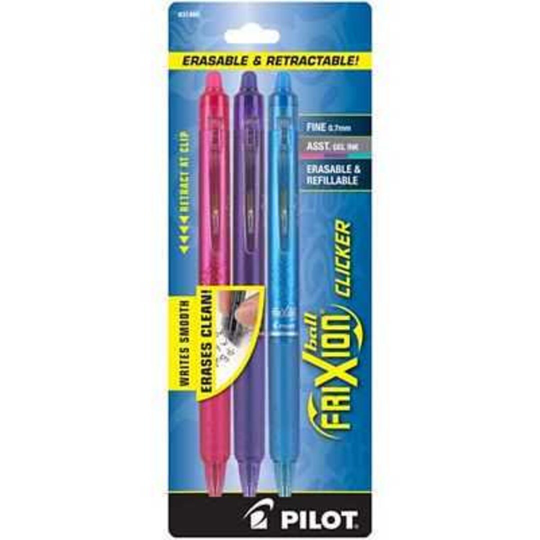 Frixion Clicker Gel Pens 3 Pack Pink Purple Turquoise - Etsy