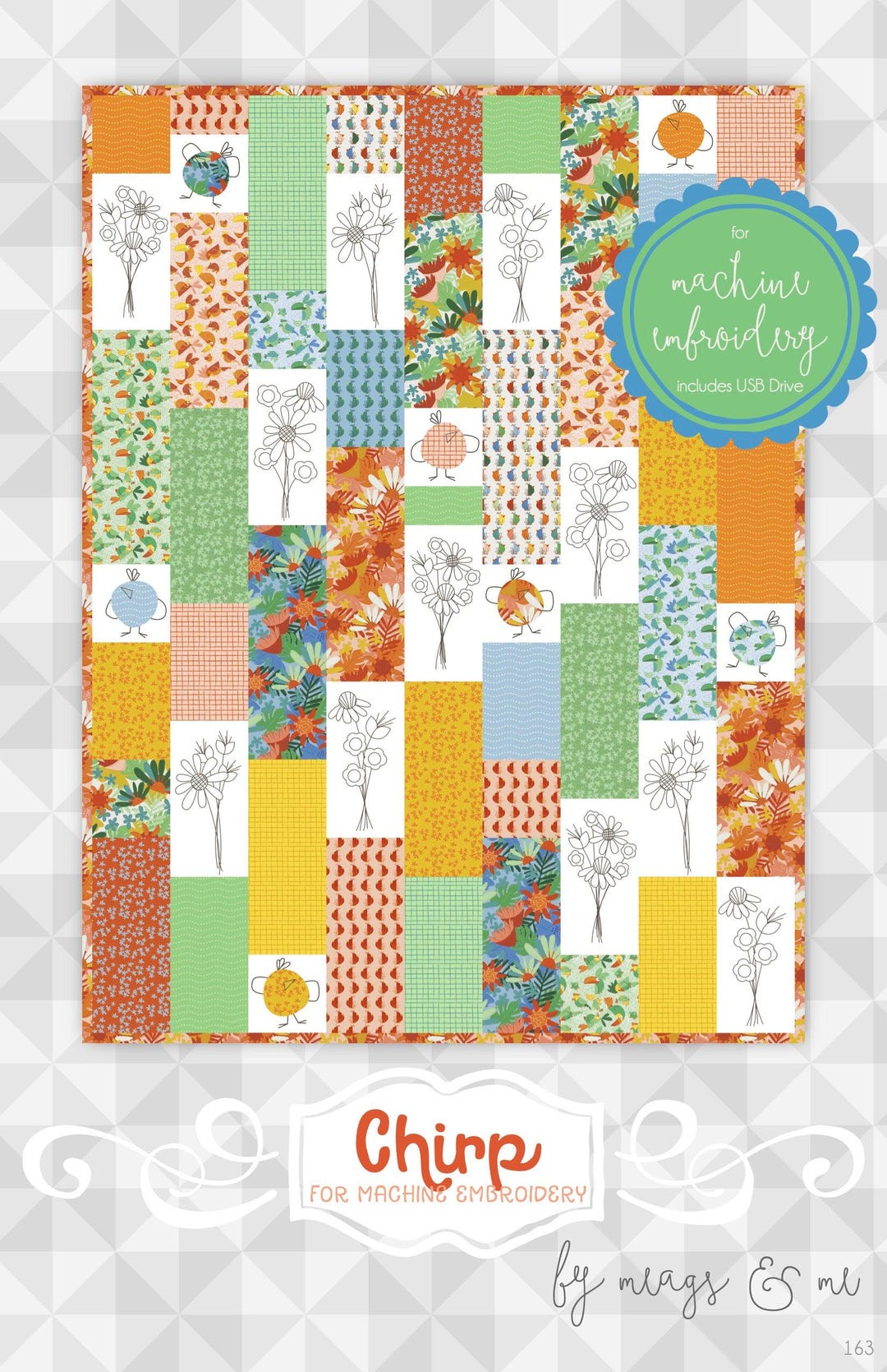 CHIRP Machine Embroidery Quilt Pattern by MEAGS & ME - Etsy