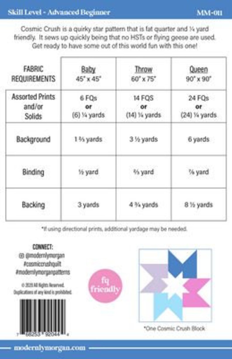 Cosmic Crush Quilt Pattern - Etsy