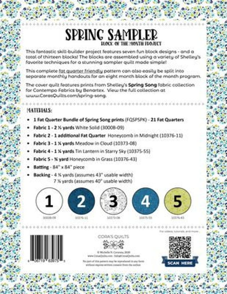 SPRING SAMPLER BOM Quilt Pattern - Etsy