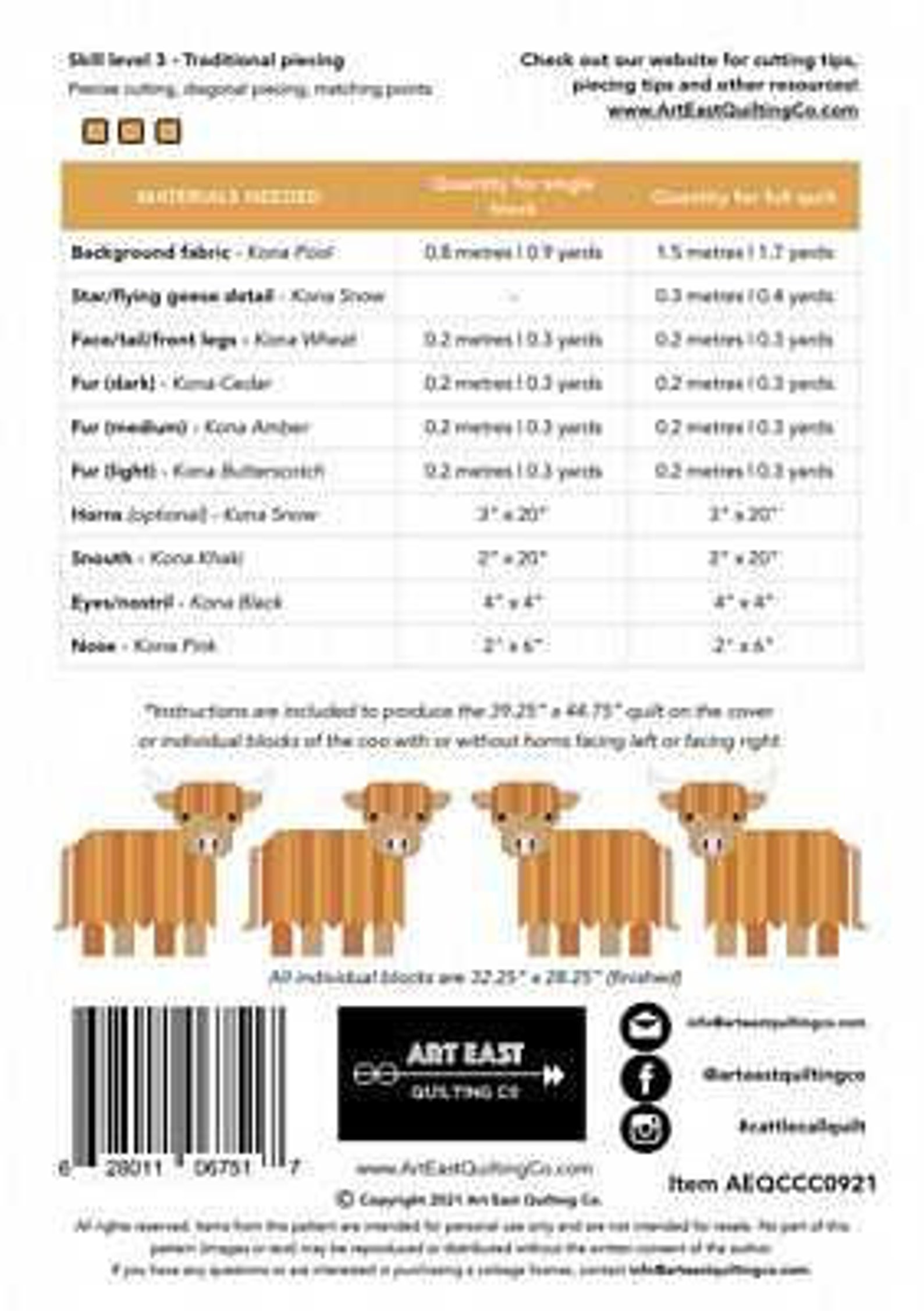 Cattle Call: A Highland Coo Quilt Pattern - Etsy