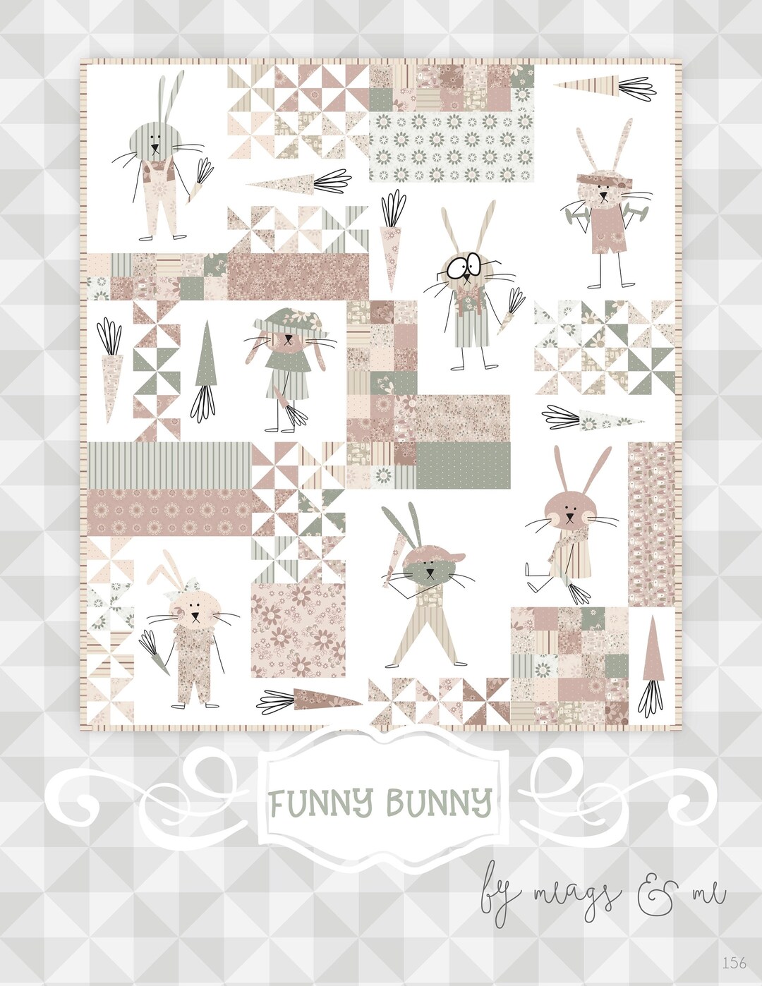 FUNNY BUNNY Applique Quilt Pattern by MEAGS & Me - Etsy