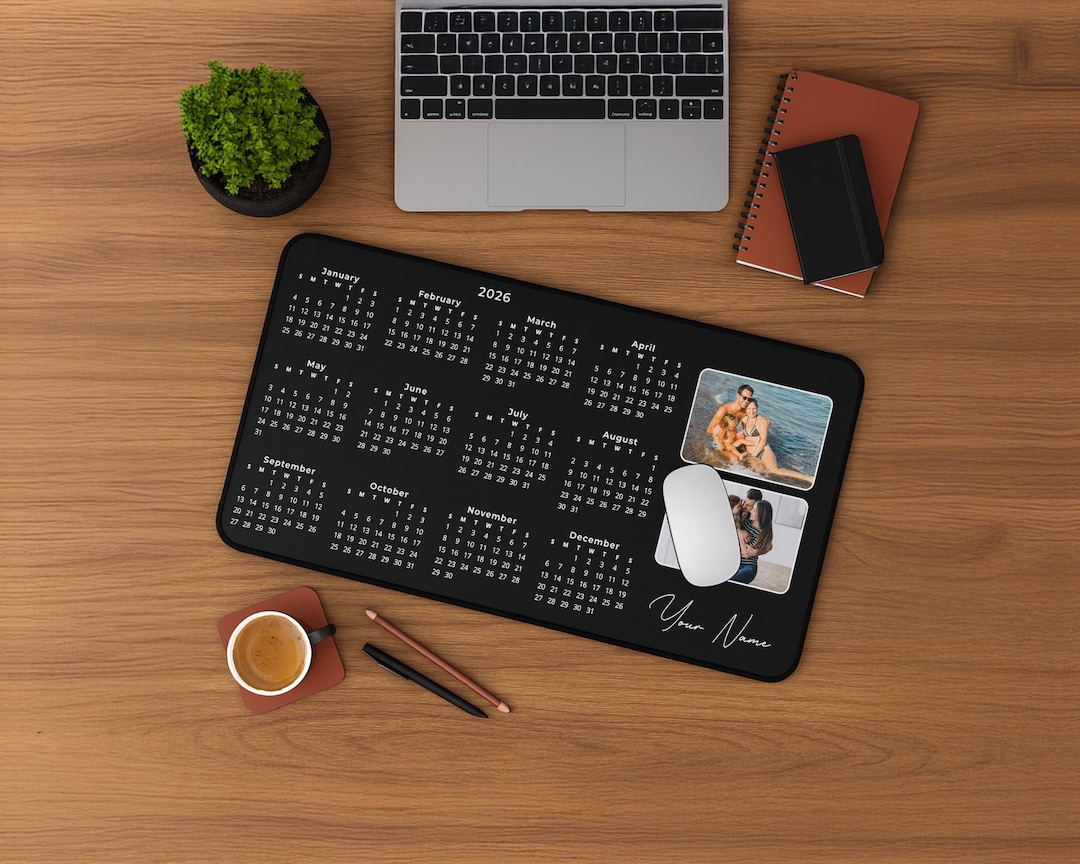 Custom 2026 Calendar Desk Mat With Photos: Personalized Office Employee ...
