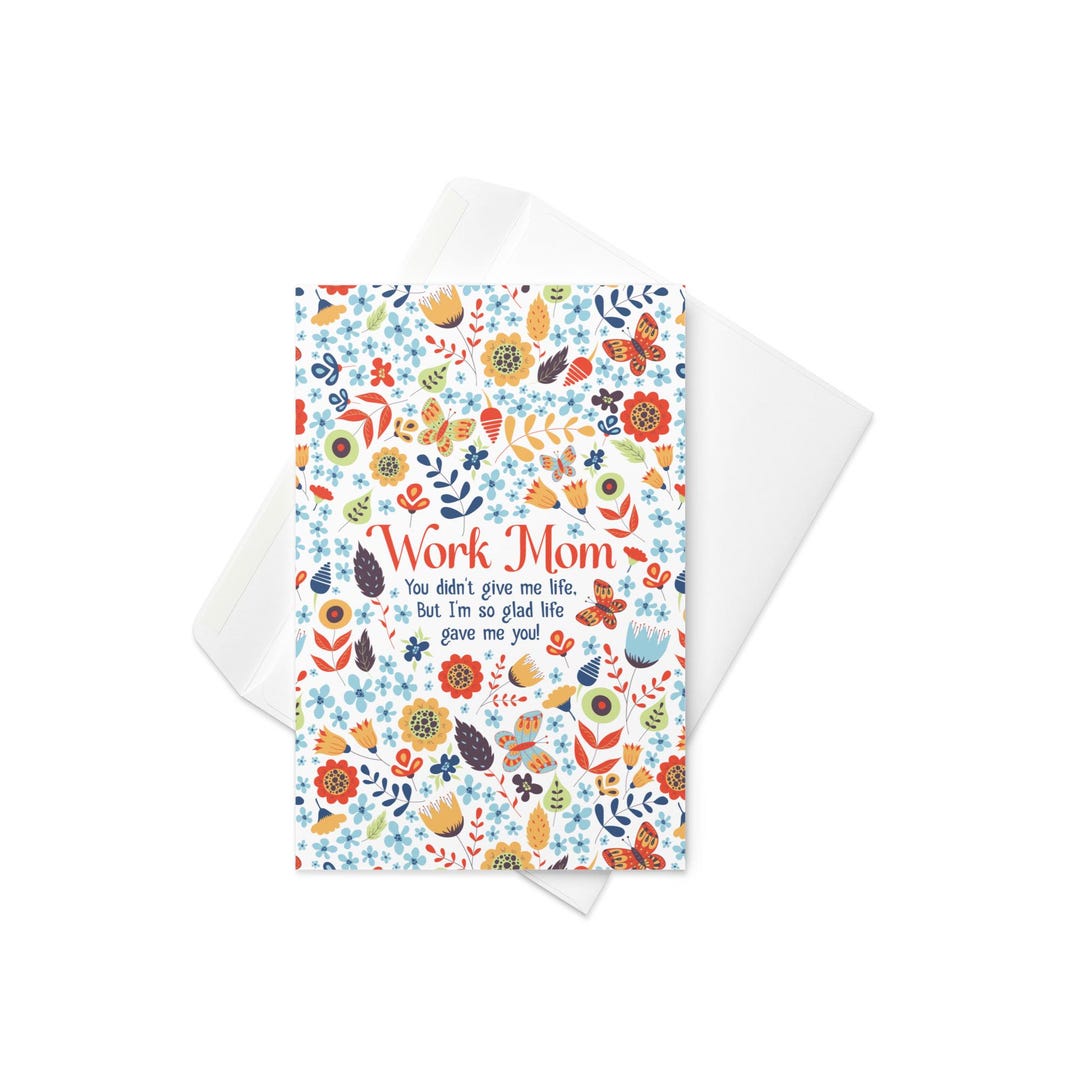 Card for Work Mom Gift for Work Mom Greeting Card Gift for Mother's Day ...