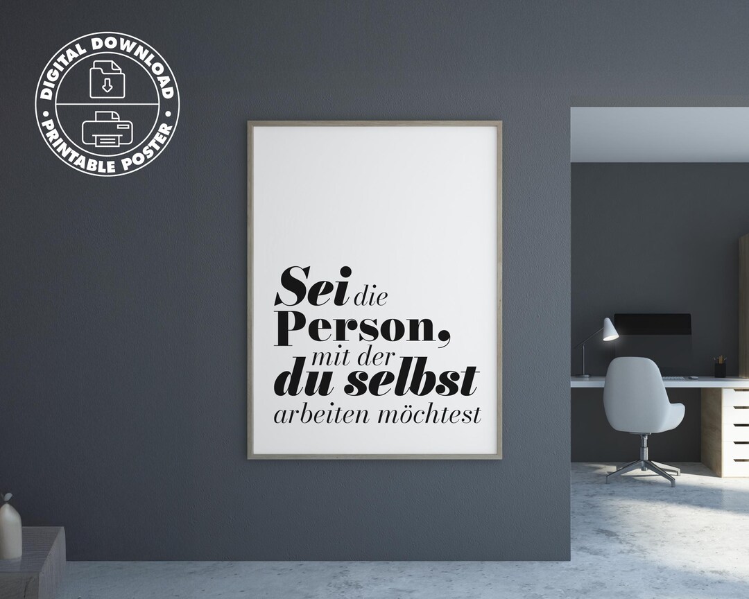 Inspirational Office Poster: German Quote (digital Download) - Etsy