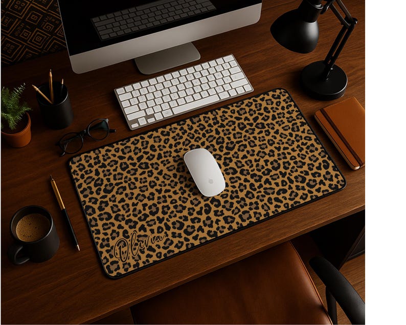 Personalized Mouse Pad Animal Print Office Desk Mat , Office Employee ...