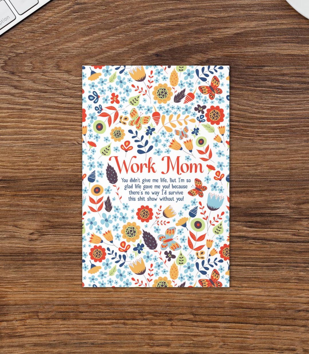 Funny Work Mom Card: Sarcastic Office Gift - Etsy