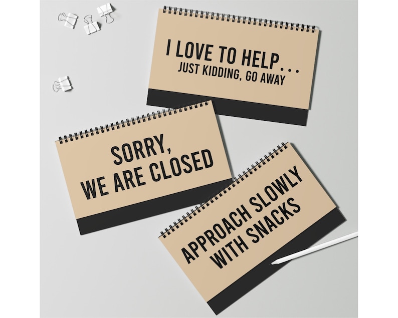 Personalized Desk Sign Placard Sarcastic Custom Name, 12 Funny Quotes ...