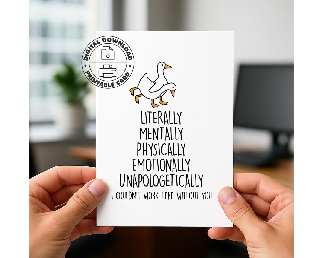 Funny Printable Work Bestie Card, Emotional Coworker Gift With Clingy ...
