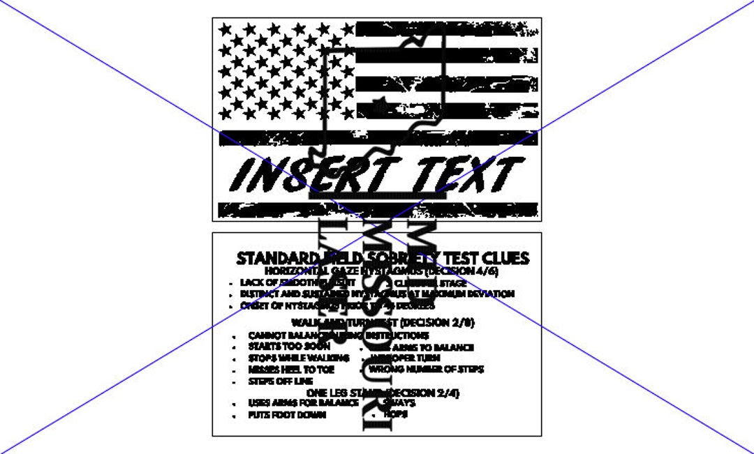 Standard Field Sobriety (SFST) Card Lightburn & SVG Download File for ...