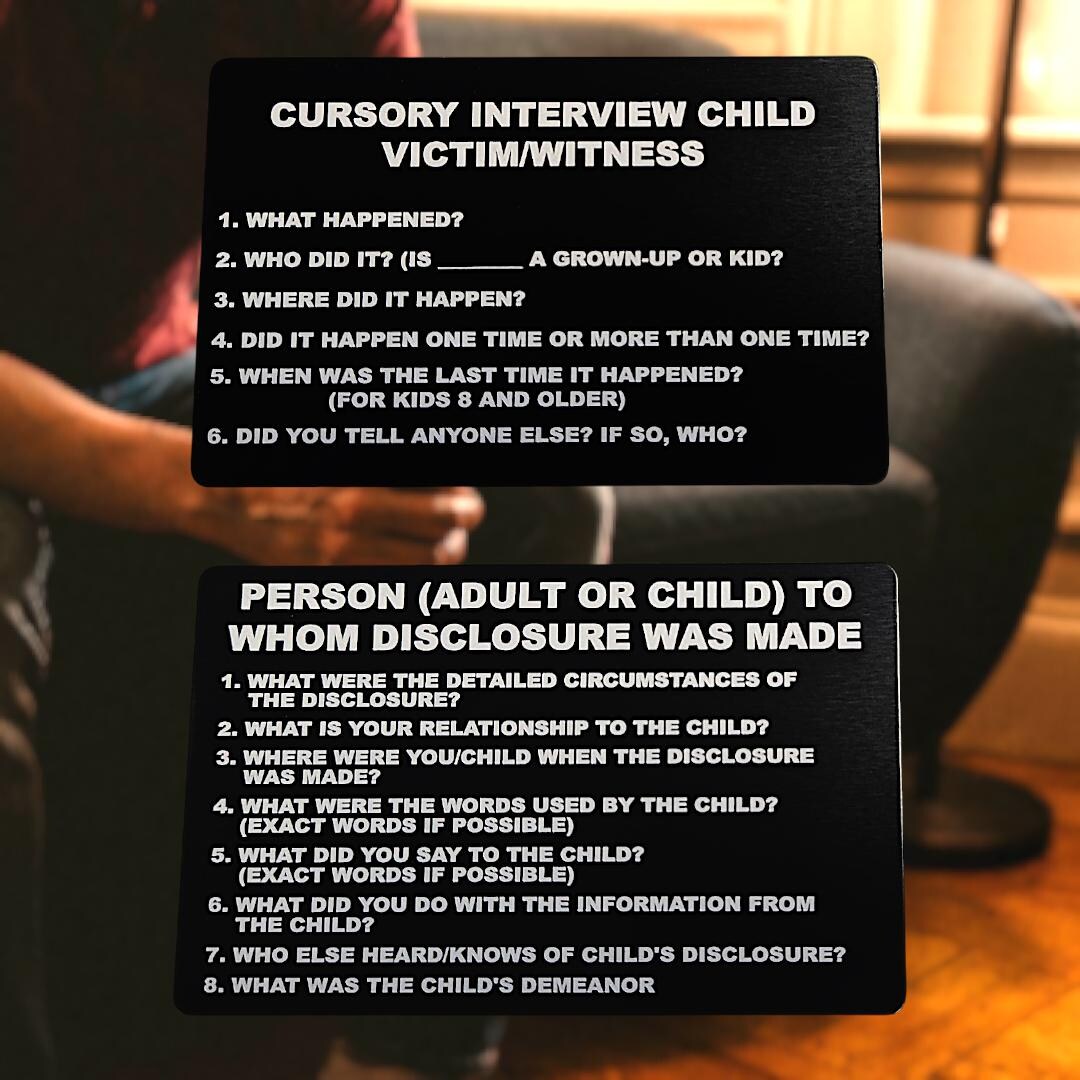 Cursory Interview Card for Law Enforcement and Police - Made to ...