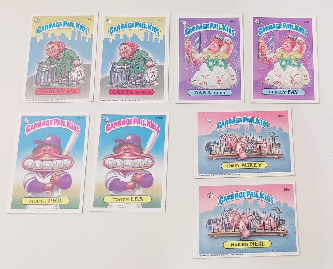 Sets of Garbage Pail Kids Cards - Choice of Tooth Les/mouth Phil,ashley ...