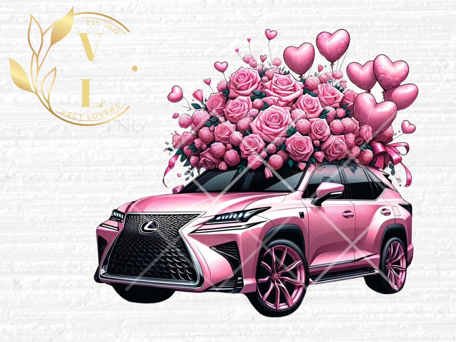 Valentine's Day Car Clipart Bundle Valentine Clipart Valentine PNG ...