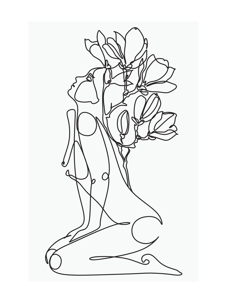Woman Line Art Print Female Figure Line Art Set Abstract - Etsy