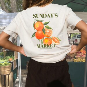 Sunday's Market T-shirt, Farmers Market Inspired Tee With Oranges ...