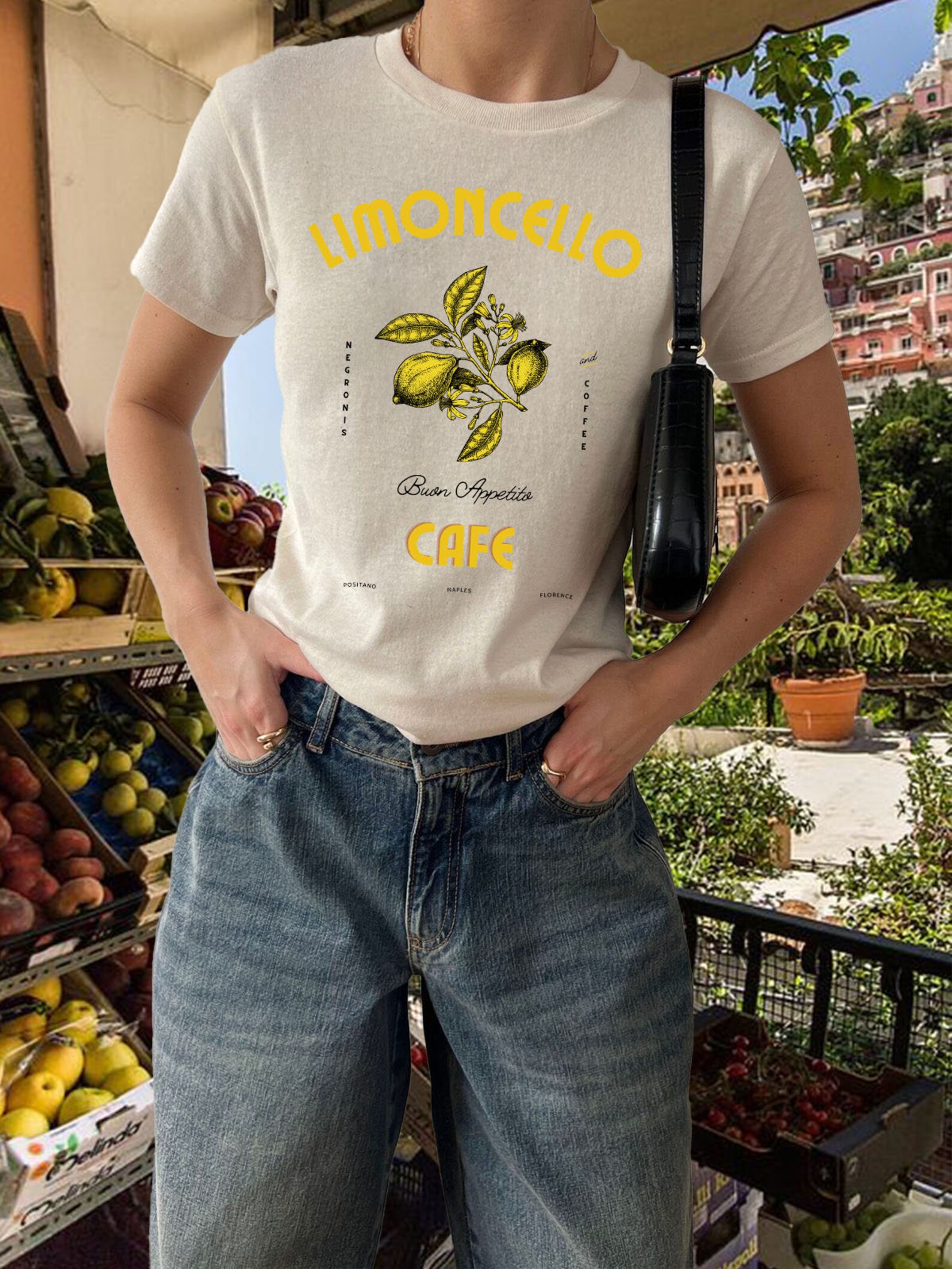 Limoncello Cafe T-shirt, Vintage Italian Fashion, Classic Cafe Graphic ...