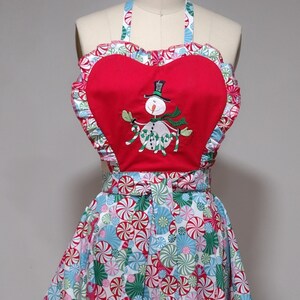 Snowman Candy Cane Apron - Etsy