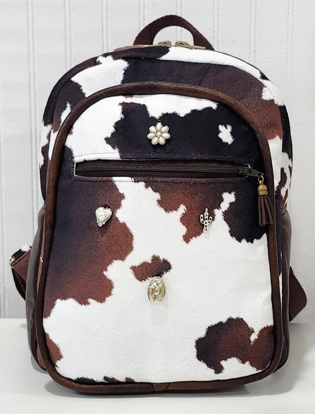 Cow Print Backpack - Etsy