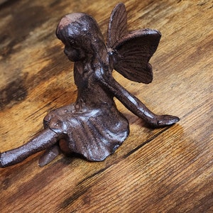 Vintage Cast Iron Fairy Figurine Decor - Etsy