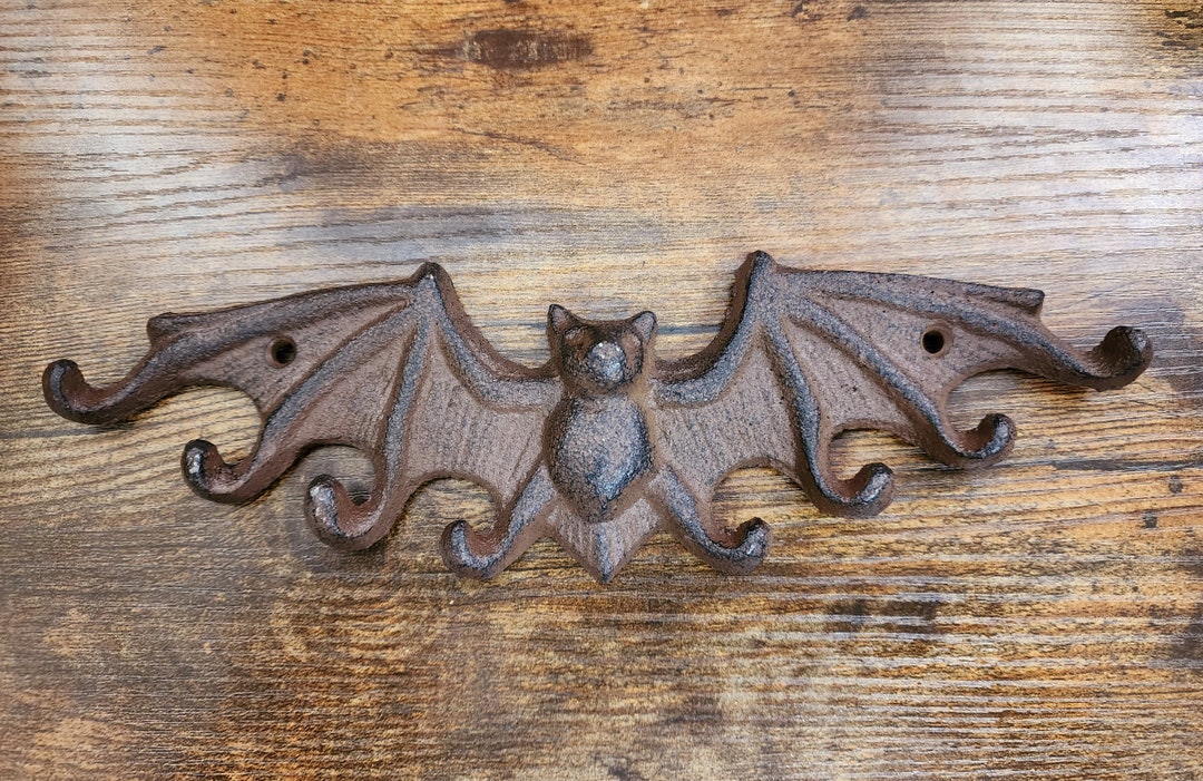 Vintage Cast Iron Bat Wall Hook - Etsy