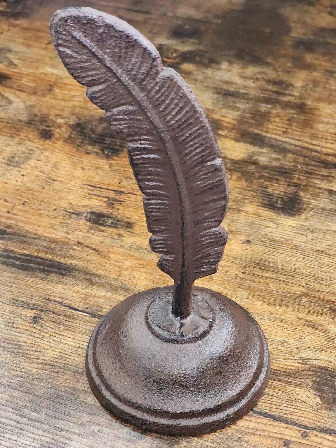 Large Vintage Cast Iron Feather - Decor - Etsy