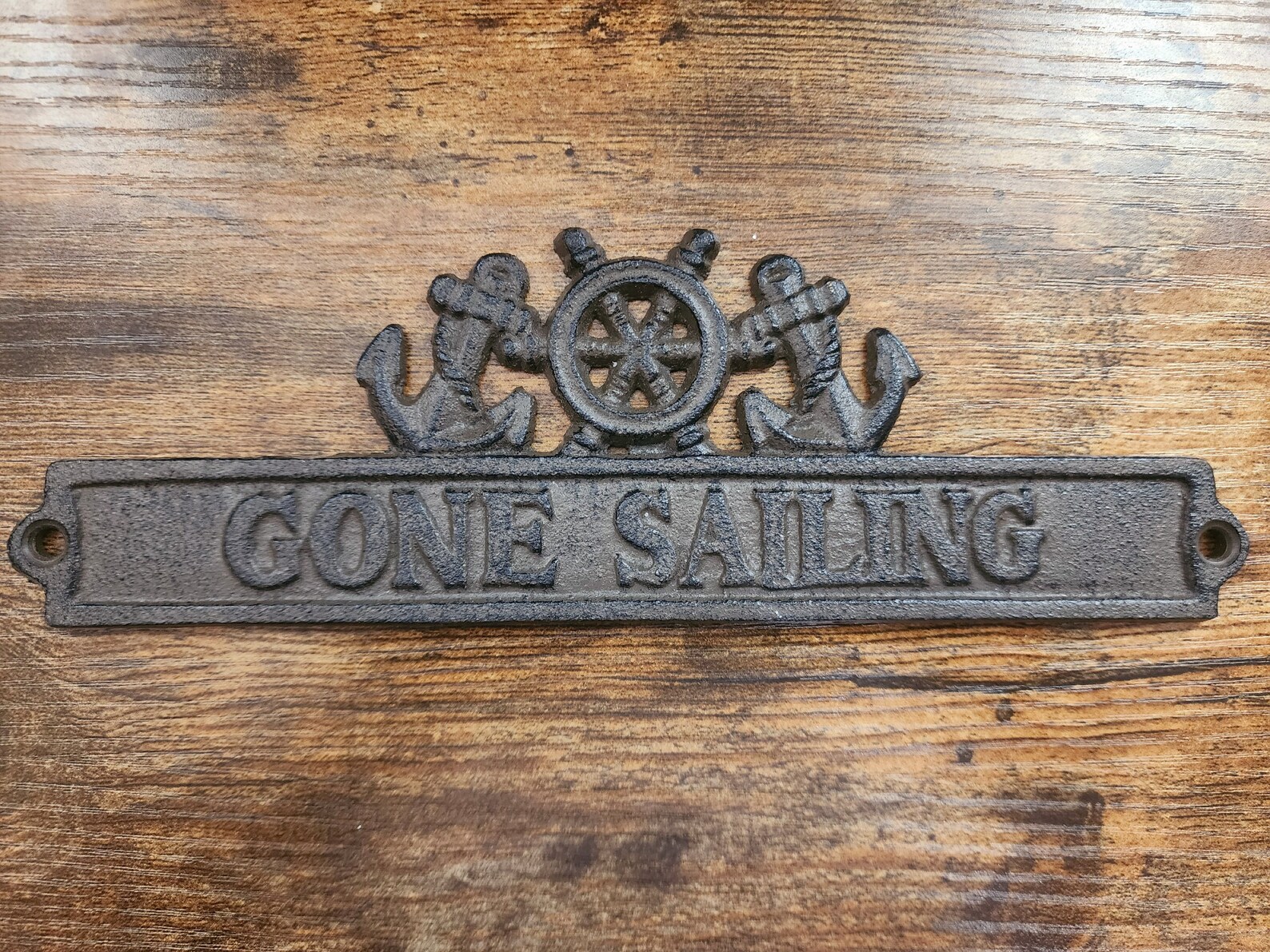 Vintage Cast Iron Gone Sailing Sign Plaque - Etsy