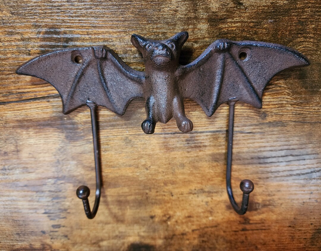 Vintage Cast Iron Bat Hook Wall Decor - Etsy