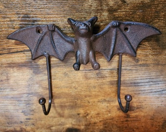 Vintage Cast Iron Bat Wall Hook - Etsy