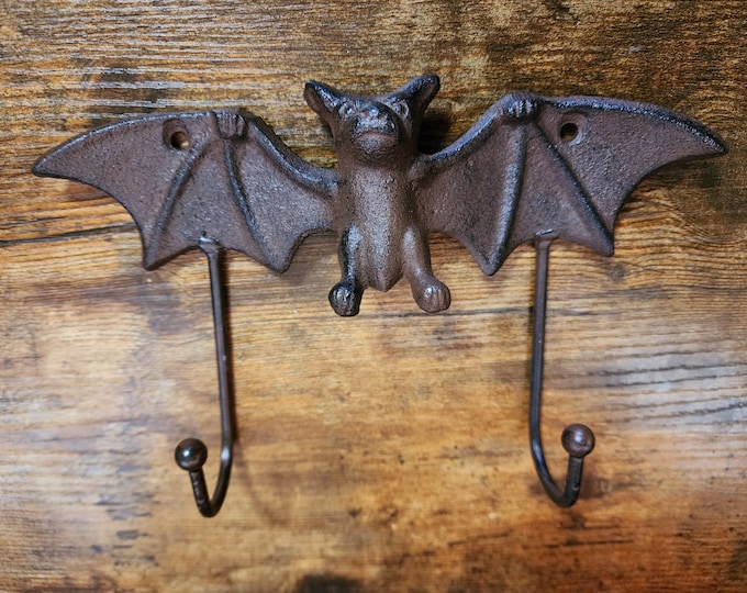 Vintage Cast Iron Bat Hook Wall Decor - Etsy