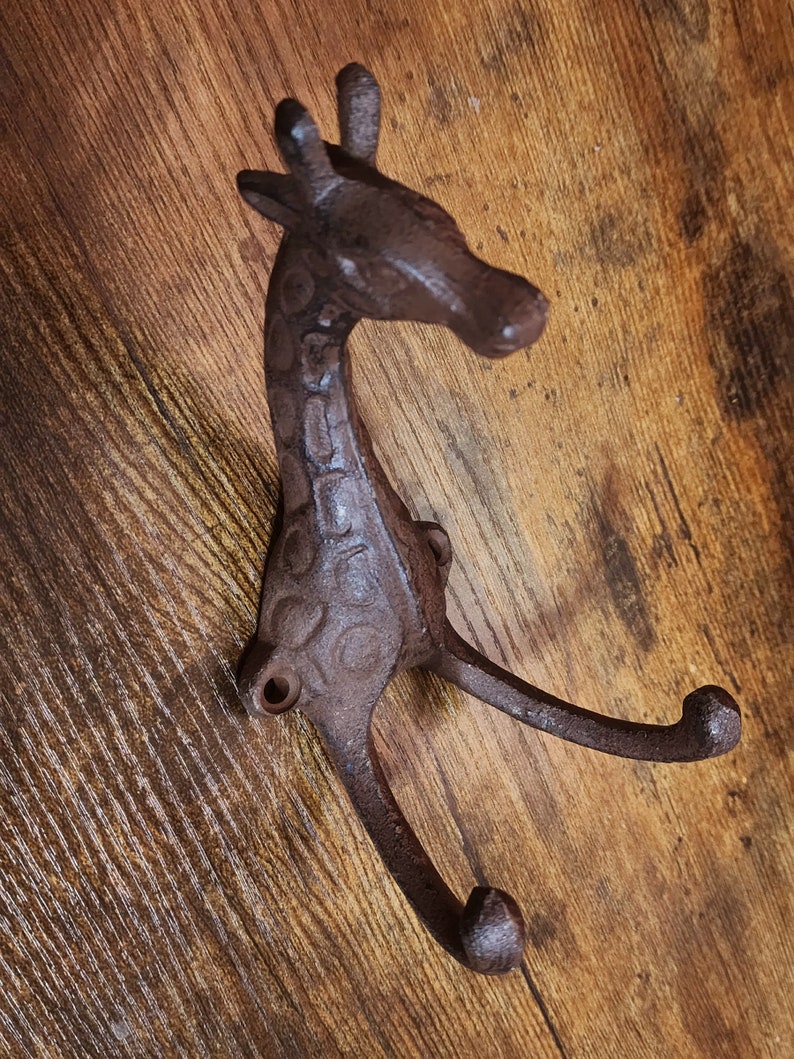 Vintage Cast Iron Giraffe Wall Hook - Etsy