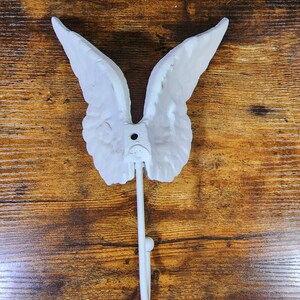 Large Cast Iron Angel Wings Wall Hook White - Etsy