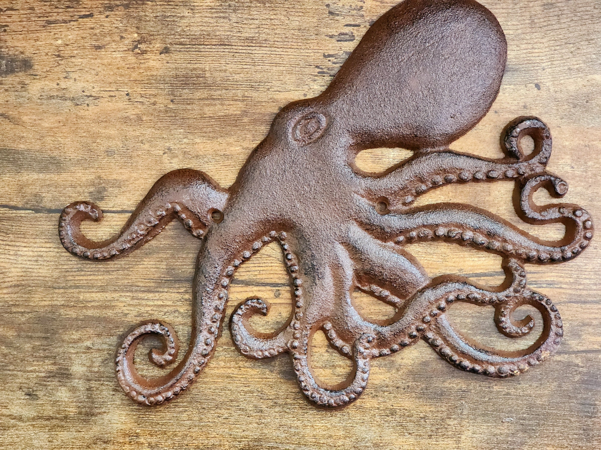 Large Vintage Cast Iron Octopus Wall Plaque - Etsy