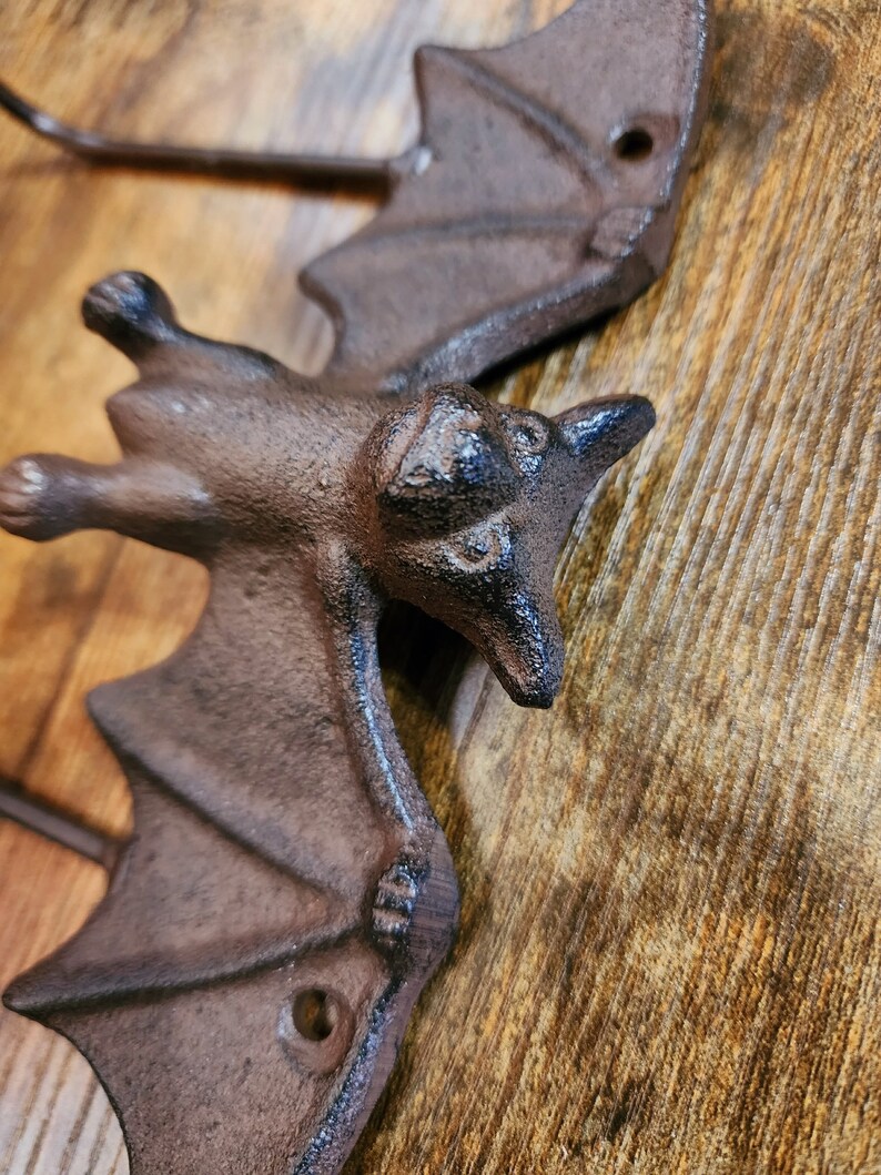 Vintage Cast Iron Bat Hook Wall Decor - Etsy