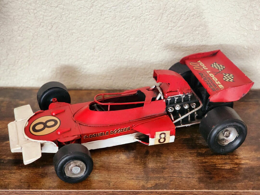 Vintage Metal Race Car F-1 Figurine Decor - Etsy